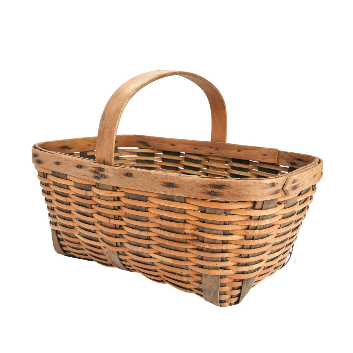 Vintage hand woven fixed handle basket (1900's) – The Federalist Antiques