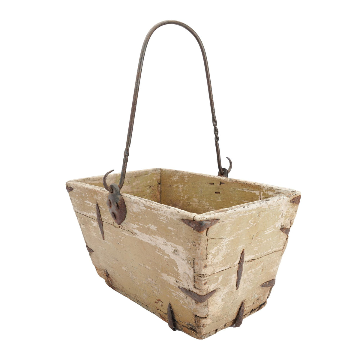 Distressed French painted wood garden trug (c. 1880-1910) – The ...