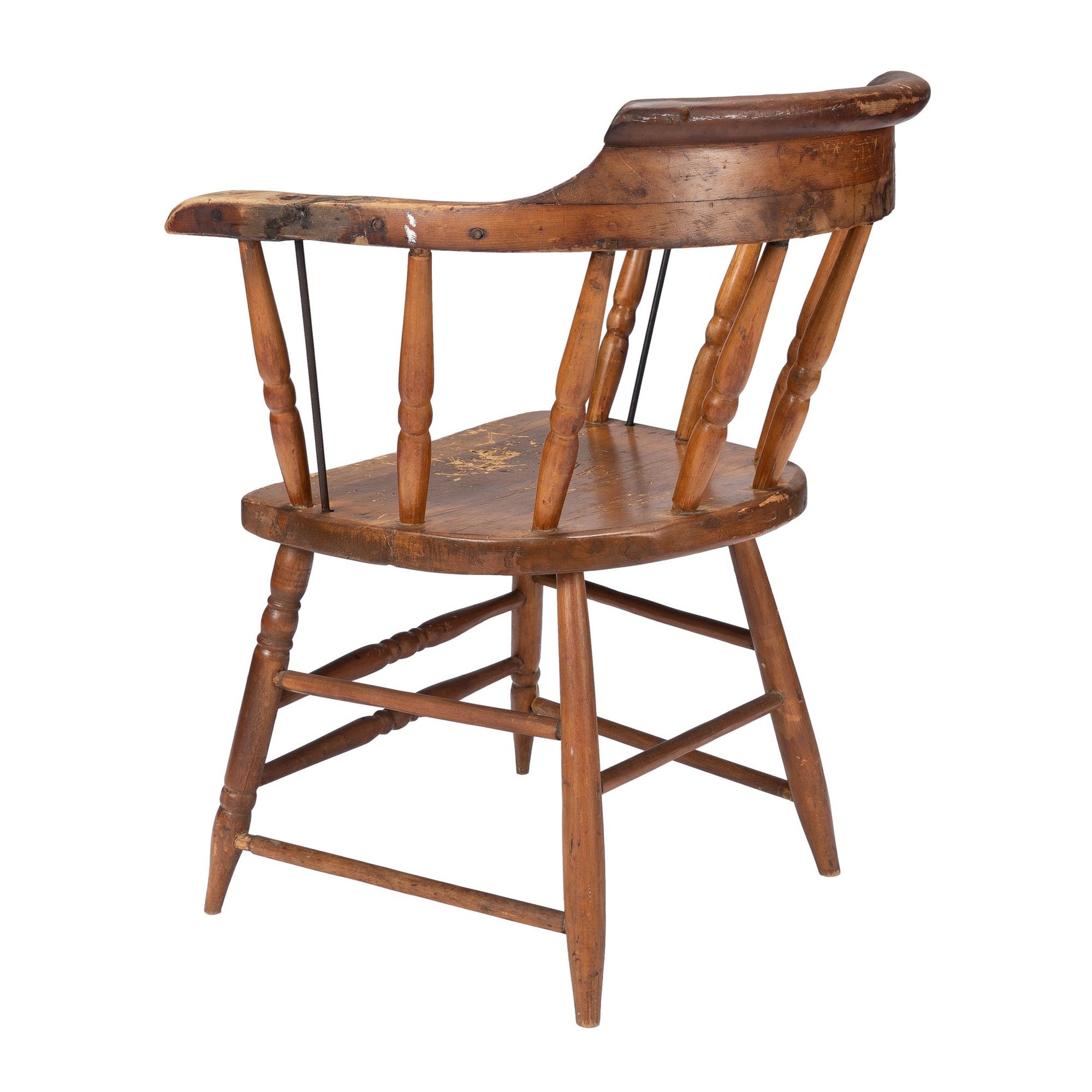 Distressed American firehouse armchair (c. 1835) – The Federalist Antiques